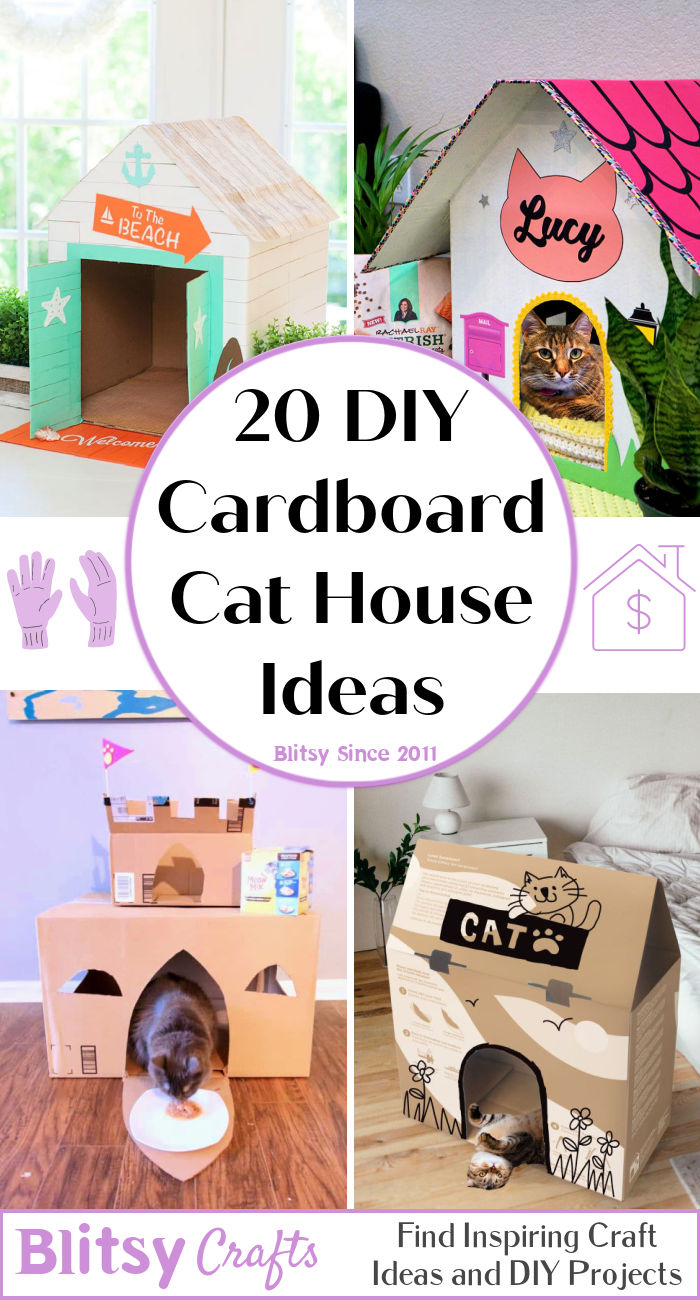 20 Cheap DIY Cardboard Cat House Ideas - Blitsy