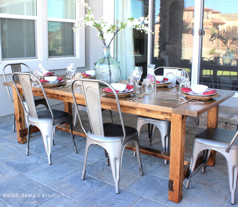 40 Free DIY Farmhouse Table Plans To Get Rustic Style - Blitsy