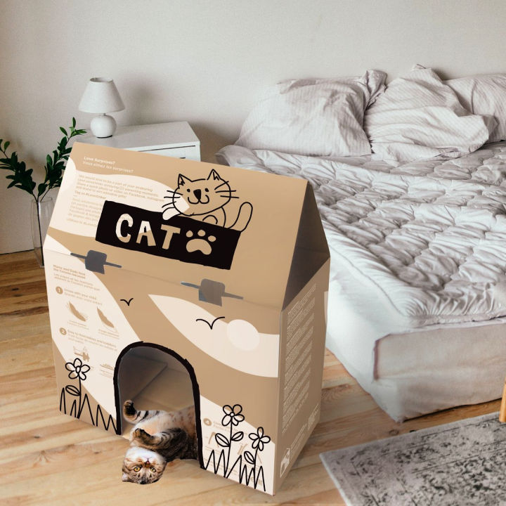 20 Cheap DIY Cardboard Cat House Ideas - Blitsy