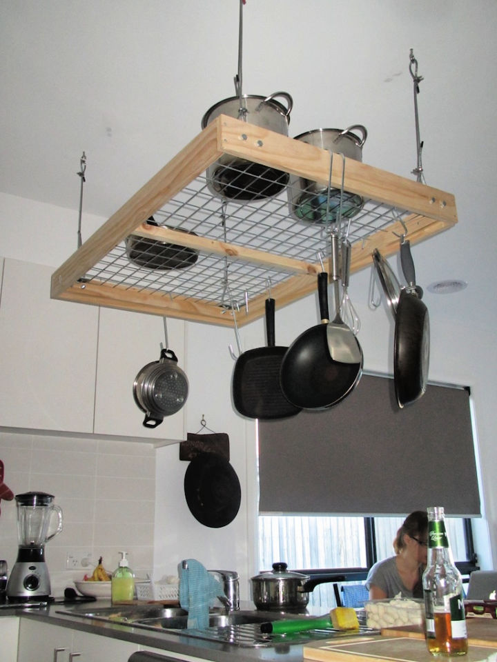 25 DIY Hanging Pot Rack Ideas for Your Kitchen - Blitsy