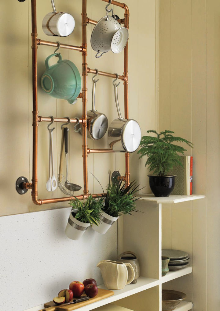 25 DIY Hanging Pot Rack Ideas for Your Kitchen - Blitsy