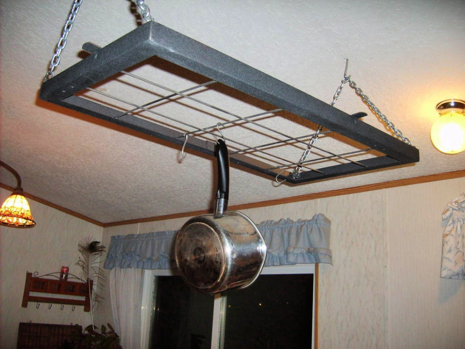 25 DIY Hanging Pot Rack Ideas for Your Kitchen - Blitsy