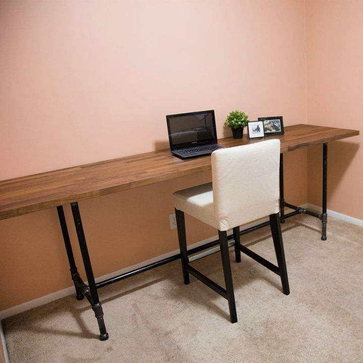 25 Industrial Inspired DIY Pipe Desk Plans with Shelves