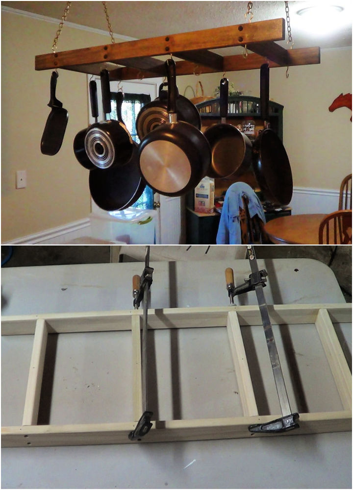 25 DIY Hanging Pot Rack Ideas for Your Kitchen - Blitsy