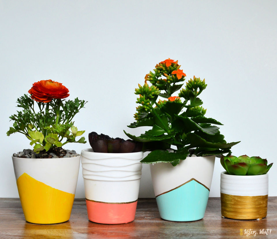 40 Decorative DIY Flower Pot Ideas to Display Plants - Blitsy