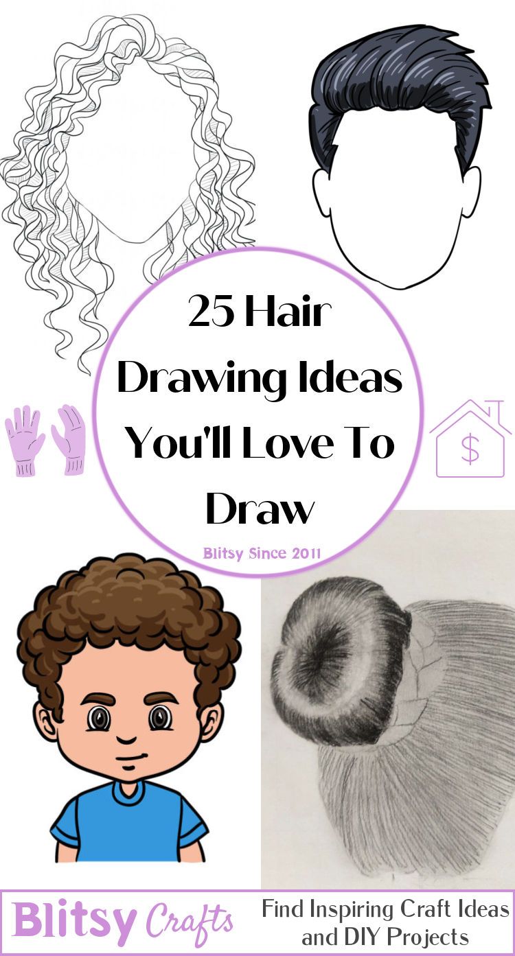 25 Easy Hair Drawing Ideas - How to Draw Hair - Blitsy