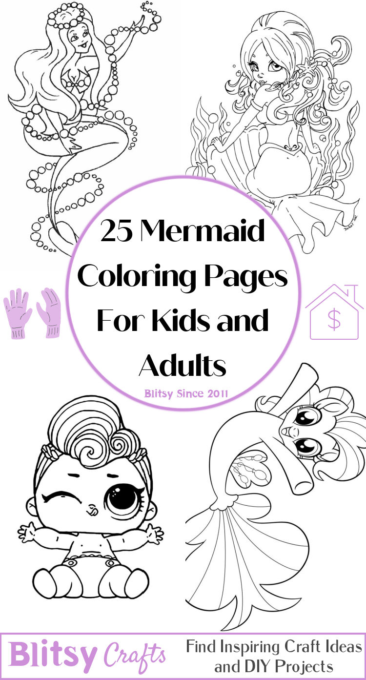 20 Free Mermaid Coloring Pages for Kids and Adults