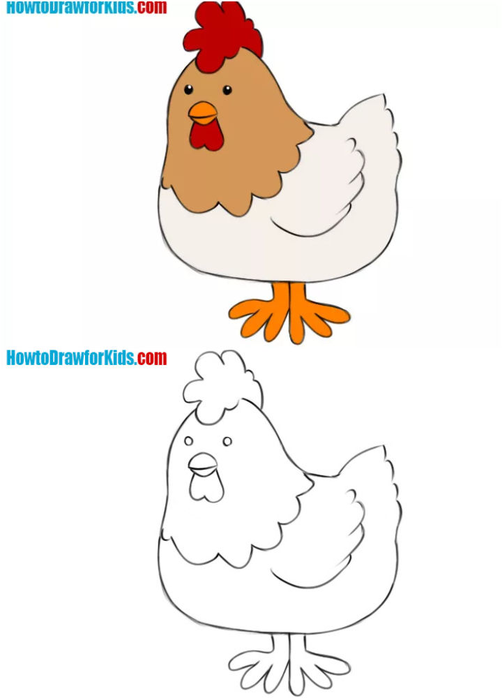25 Easy Chicken Drawing Ideas - How to Draw a Chicken