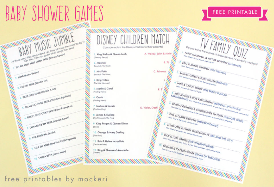 20 Free Baby Shower Game Printables - Blitsy