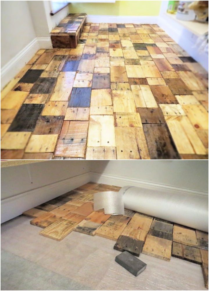 15 Cheap DIY Wood Pallet Flooring Plans and Ideas - Blitsy