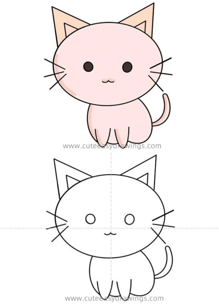 30 Cute and Easy Cat Drawing Ideas - How To Draw A Cat - Blitsy