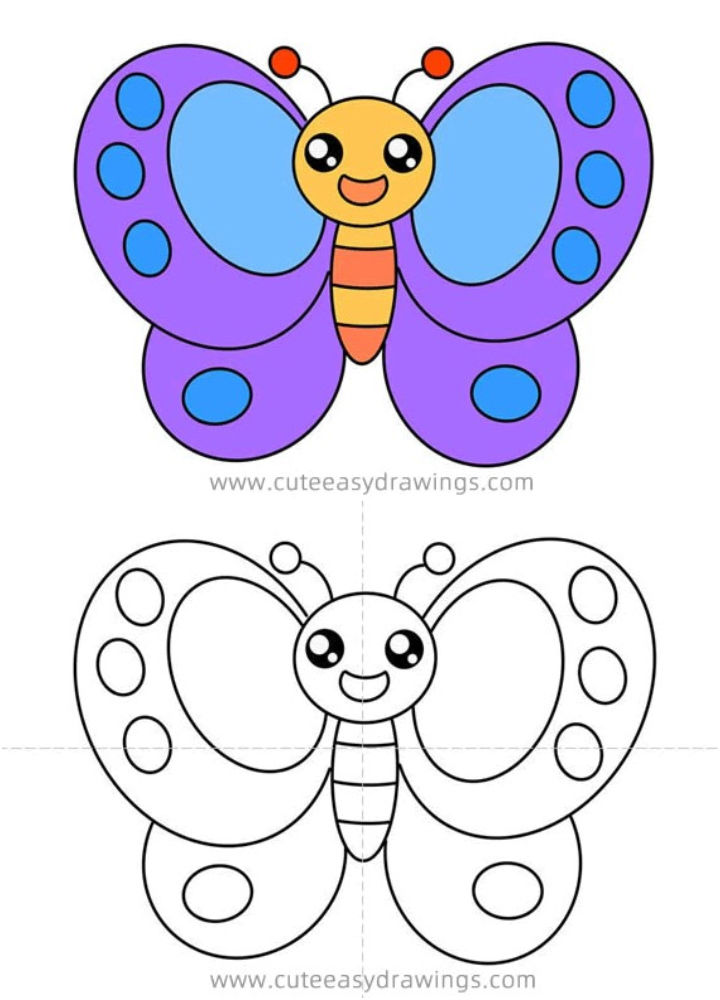 25 Easy Butterfly Drawing Ideas - How to Draw