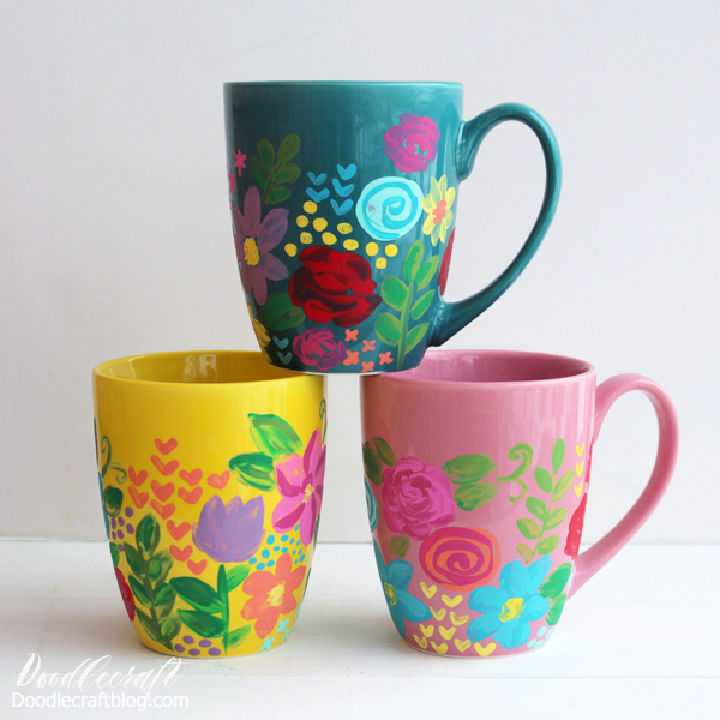 25 DIY Mug Painting Ideas: How to Paint a Mug - Blitsy