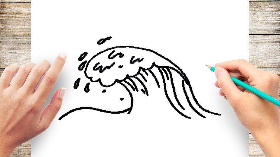 18 Easy Wave Drawing Ideas - How to Draw a Wave