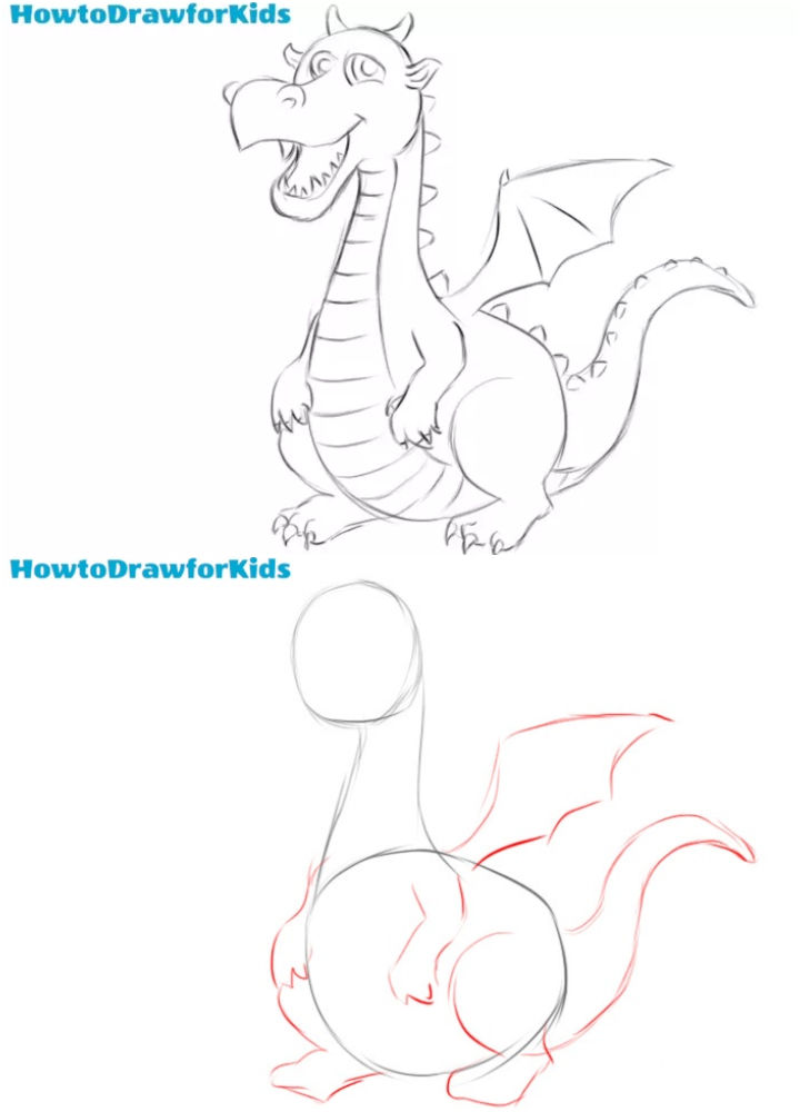 30 Easy Dragon Drawing Ideas - How To Draw A Dragon - Blitsy
