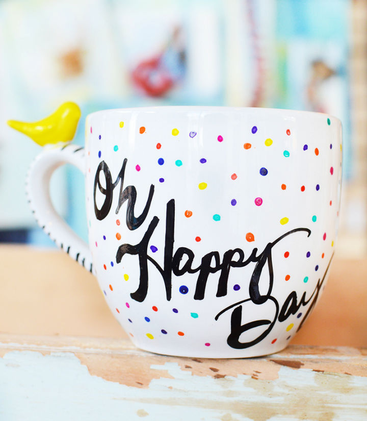 25 DIY Mug Painting Ideas: How to Paint a Mug - Blitsy