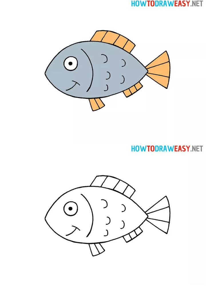 25 Easy Fish Drawing Ideas - How to Draw a Fish