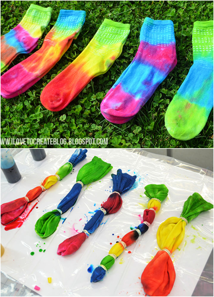 25 Easy Tie Dye Sock Patterns - How to Tie Dye Socks