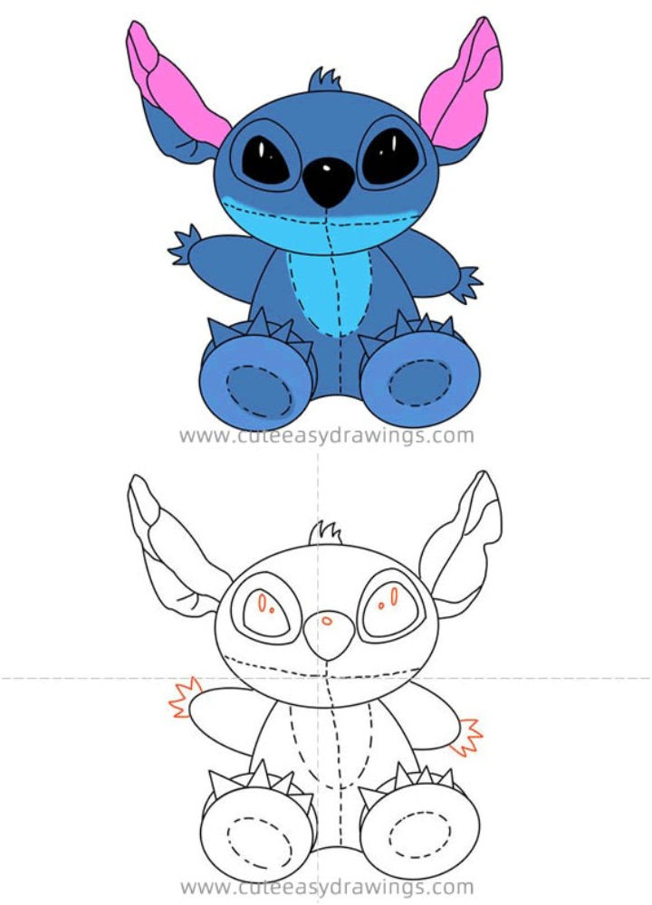 15 Easy Stitch Drawing Ideas - How to Draw Stitch