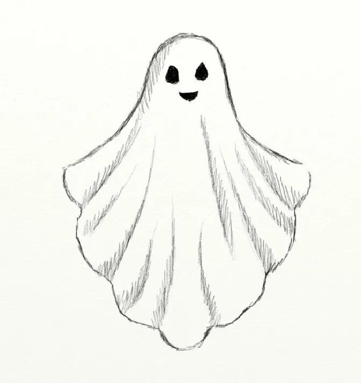 20 Cute Ghost Drawing Ideas - How To Draw A Ghost - Blitsy