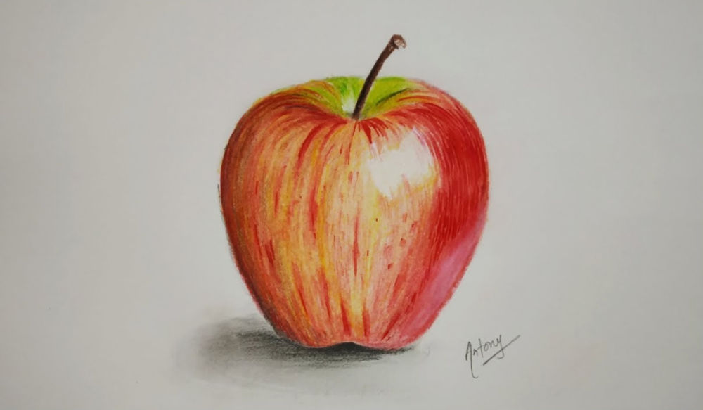 25 Easy Apple Drawing Ideas - How To An Draw Apple - Blitsy