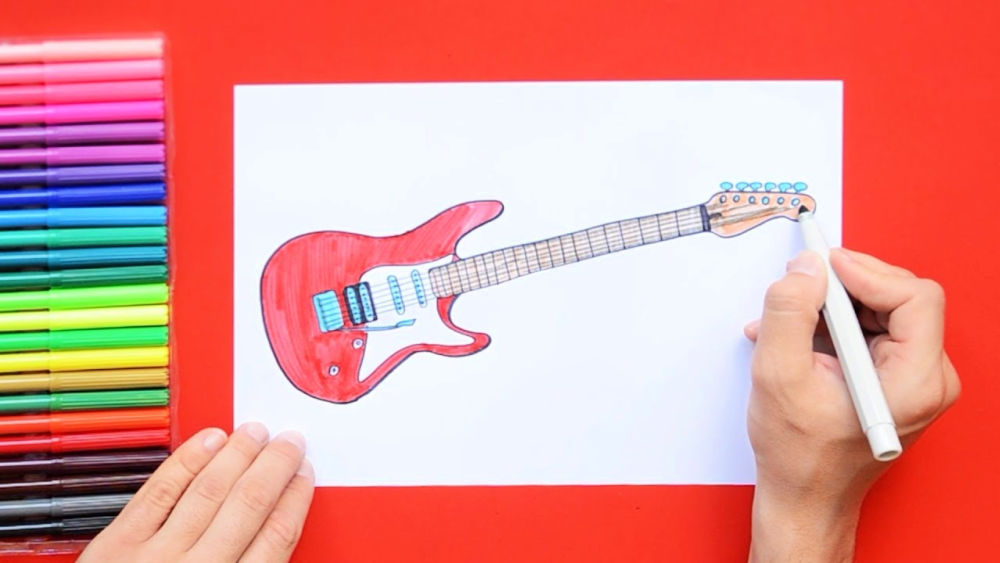 20 Easy Guitar Drawing Ideas - How To Draw A Guitar - Blitsy