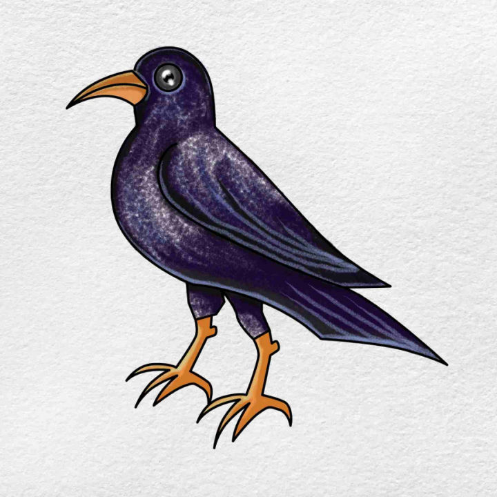 20 Easy Crow Drawing Ideas - How To Draw Crow - Blitsy