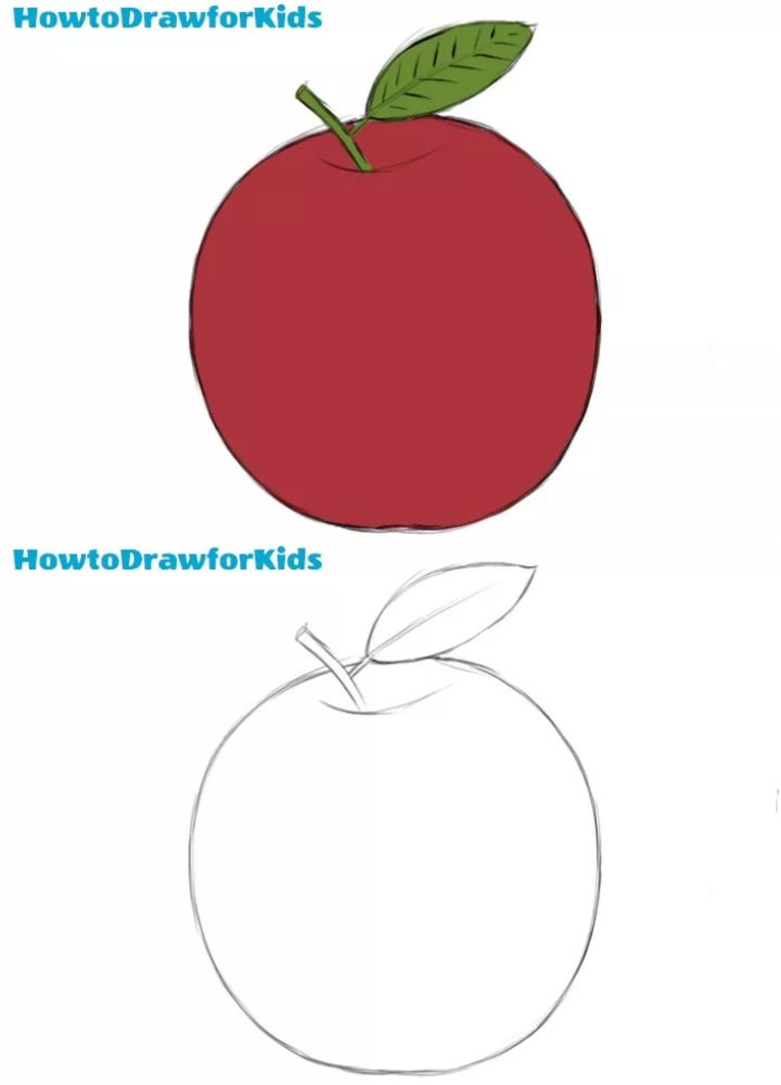 25 Easy Apple Drawing Ideas - How To An Draw Apple - Blitsy