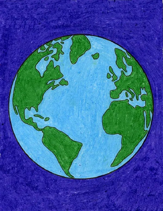 20 Easy Earth Drawing Ideas - How To Draw Earth - Blitsy