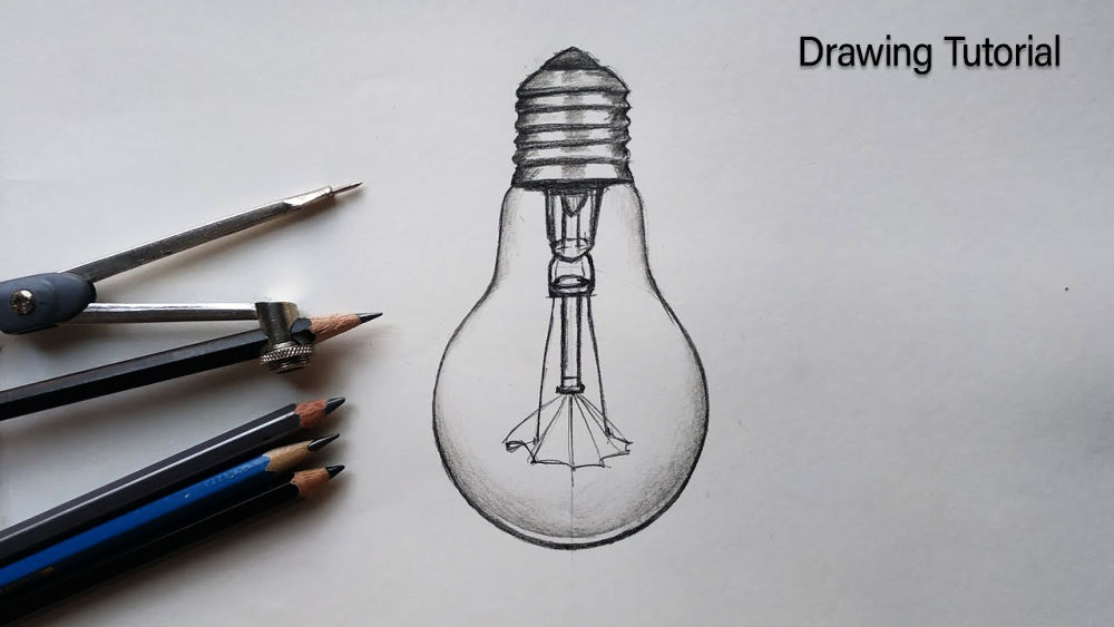 20 Easy Light Bulb Drawing Ideas - How To Draw A Bulb