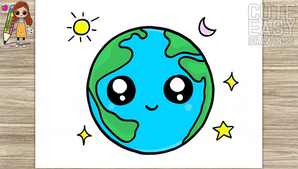20 Easy Earth Drawing Ideas - How To Draw Earth - Blitsy