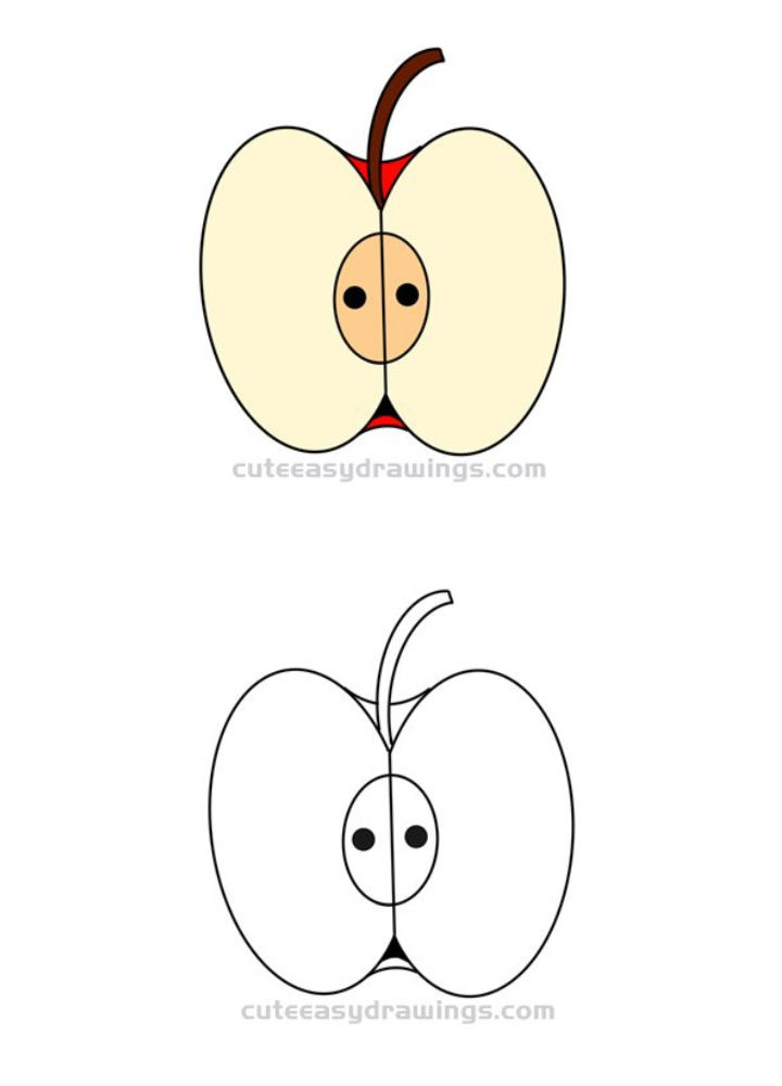 25 Easy Apple Drawing Ideas - How To An Draw Apple - Blitsy