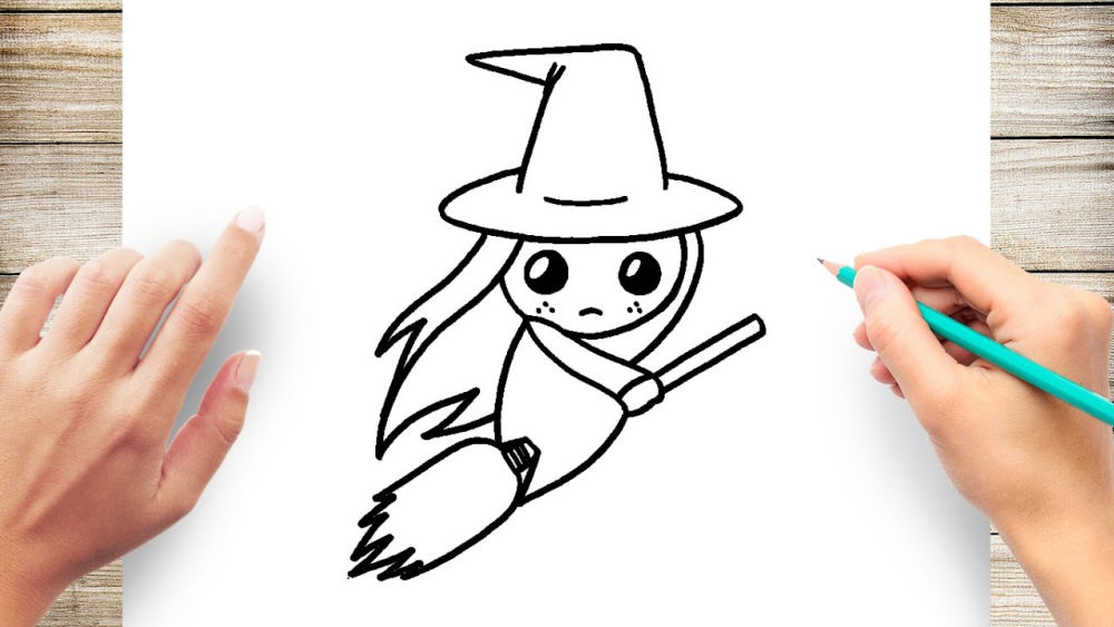 20 Easy Witch Drawing Ideas - How To Draw A Witch - Blitsy