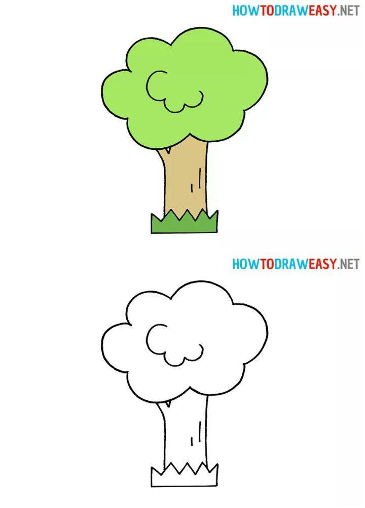 40 Easy Tree Drawing Ideas - How To Draw A Tree - Blitsy