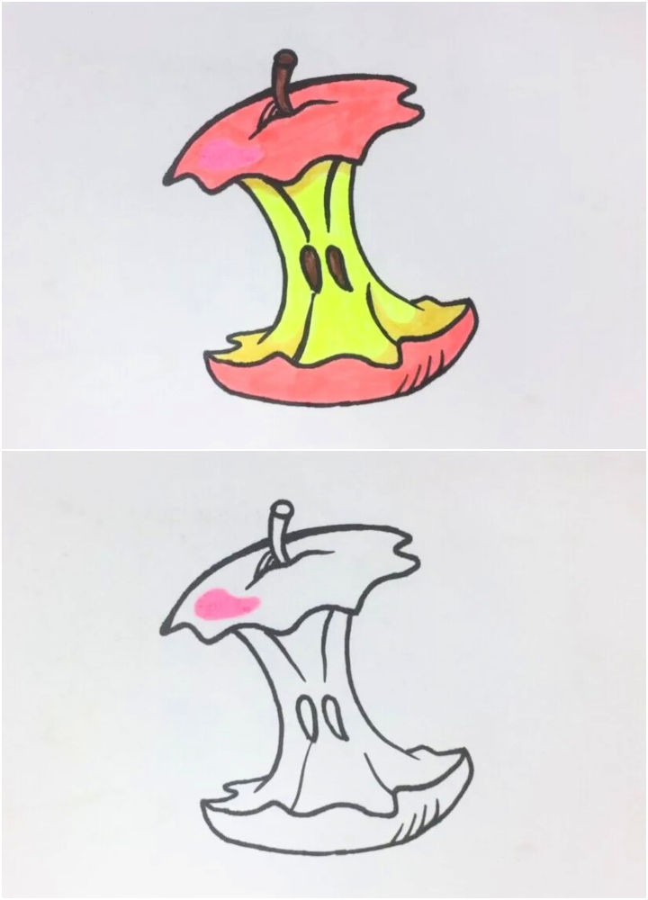 25 Easy Apple Drawing Ideas - How To An Draw Apple - Blitsy