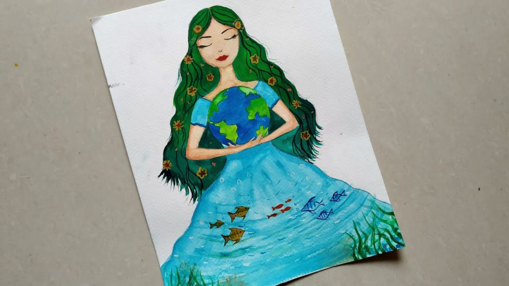 20 Easy Earth Drawing Ideas - How To Draw Earth - Blitsy