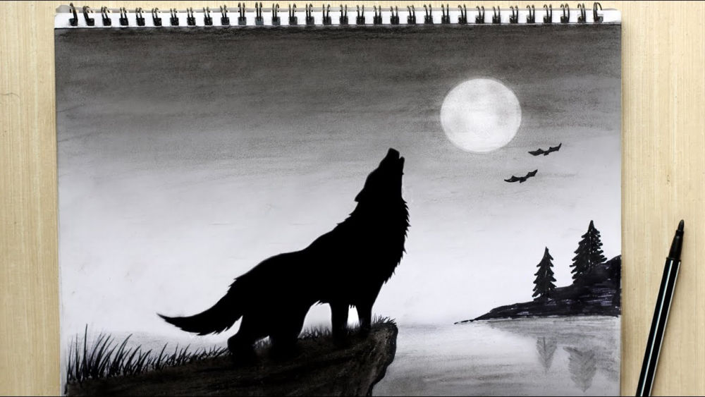 20 Easy Moon Drawing Ideas - How To Draw A Moon - Blitsy
