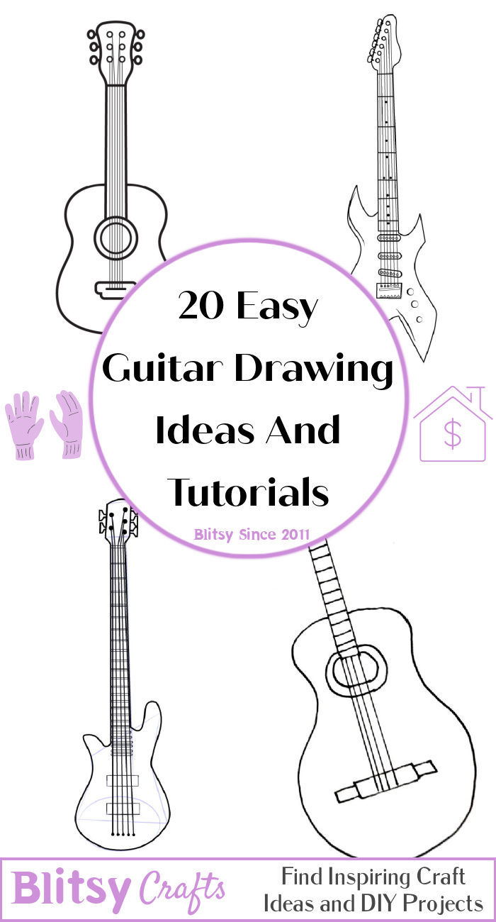 20 Easy Guitar Drawing Ideas - How To Draw A Guitar - Blitsy