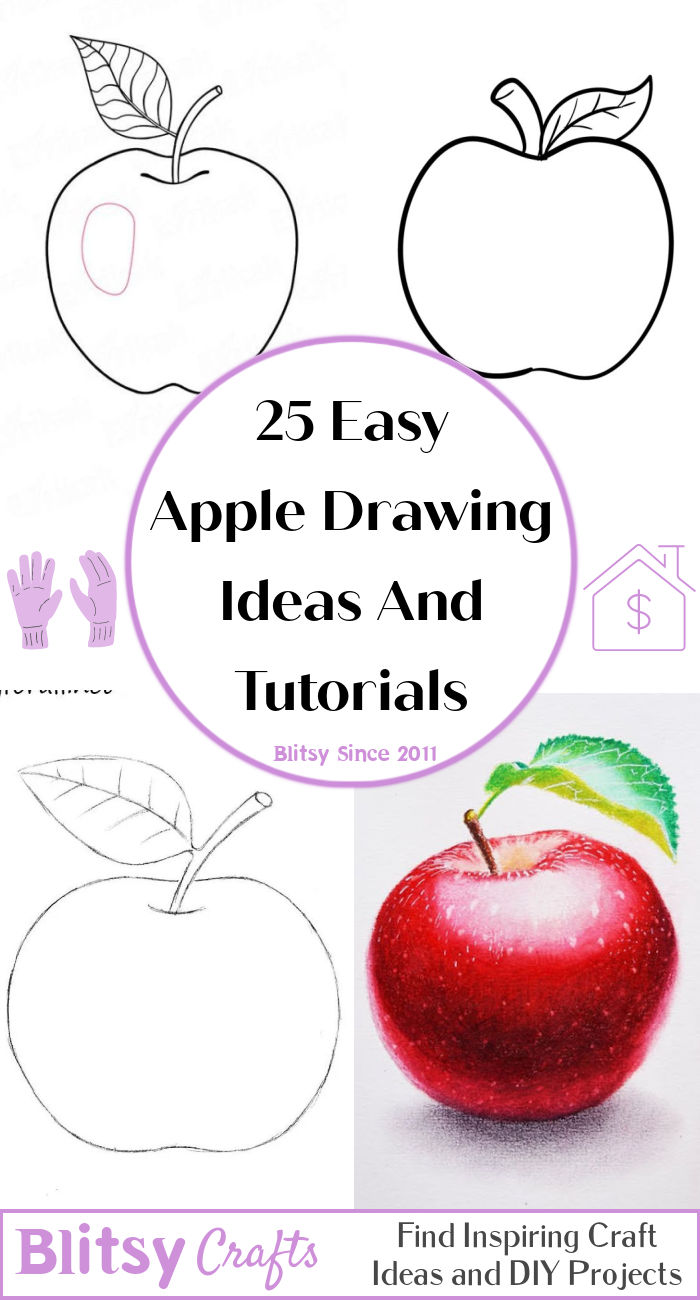25 Easy Apple Drawing Ideas - How To An Draw Apple - Blitsy