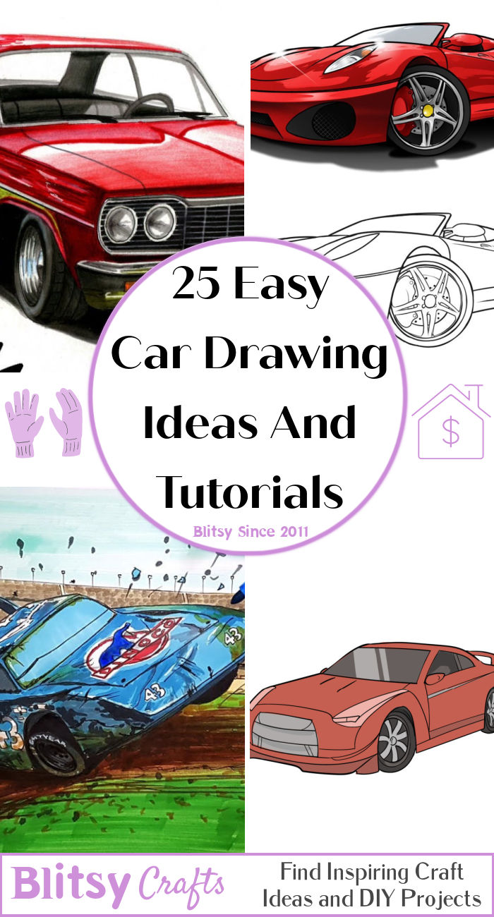 25 Easy Car Drawing Ideas - How to Draw a Car - Blitsy