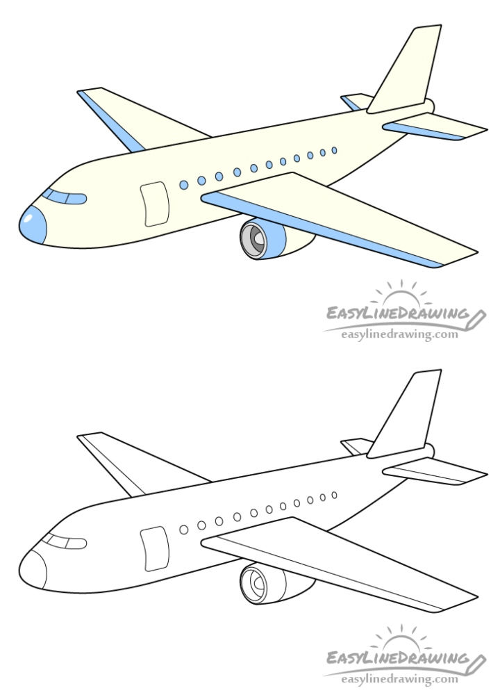 20 Easy Airplane Drawing Ideas - How to Draw a Plane