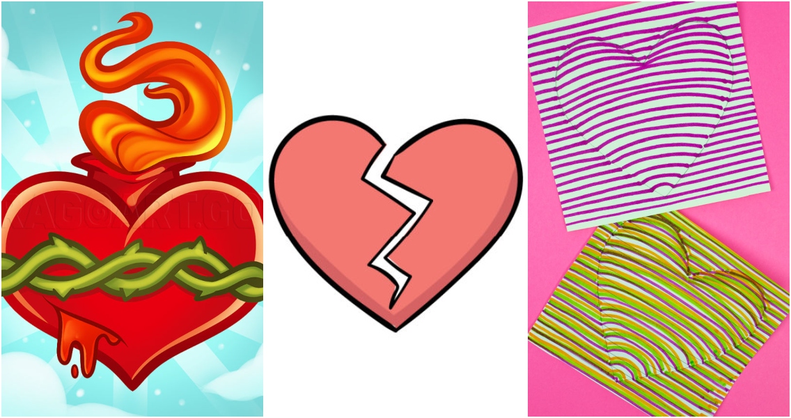 25 Easy Heart Drawing Ideas - How to Draw a Heart - Blitsy