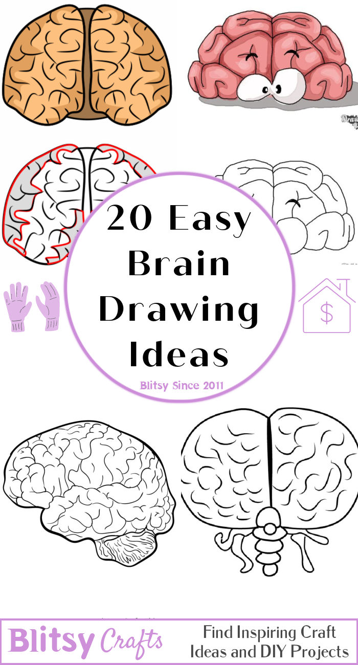 20 Easy Brain Drawing Ideas - How to Draw a Brain - Blitsy
