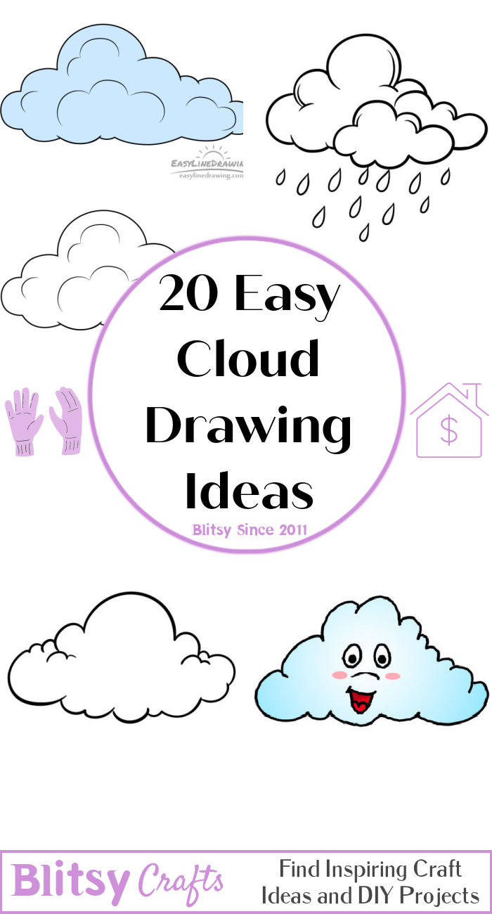 20 Easy Cloud Drawing Ideas - How To Draw A Cloud - Blitsy