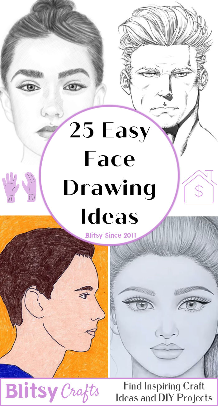 25 Easy Face Drawing Ideas - How to Draw a Face - Blitsy