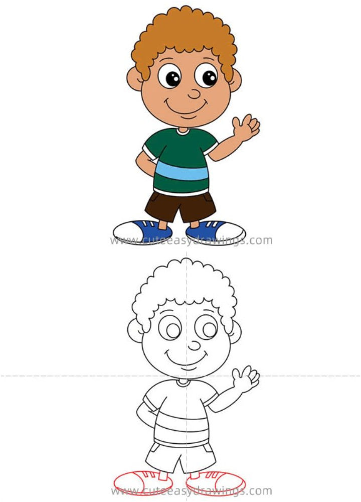 25 Easy Boy Drawing Ideas - How to Draw a Boy - Blitsy