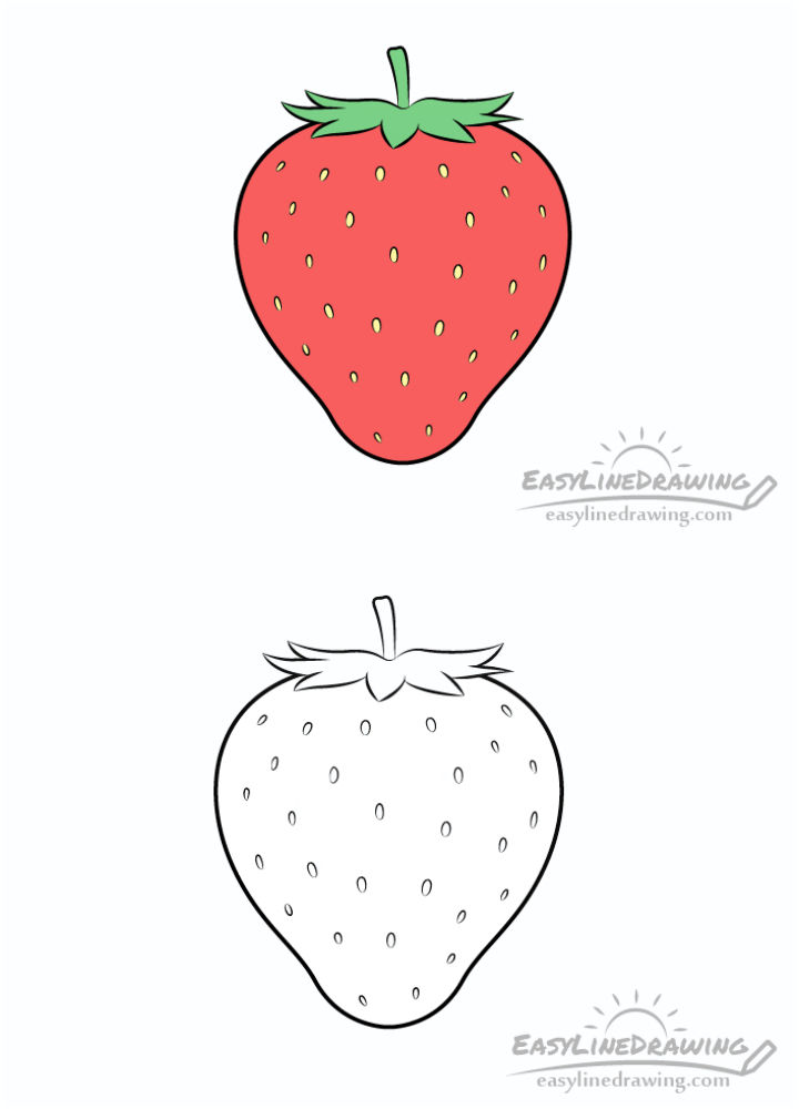 20 Easy Strawberry Drawing Ideas - How to Draw a Strawberry