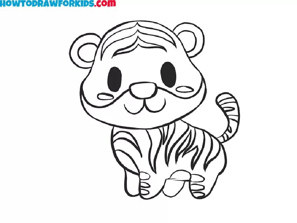 25 Easy Tiger Drawing Ideas - How to Draw a Tiger - Blitsy