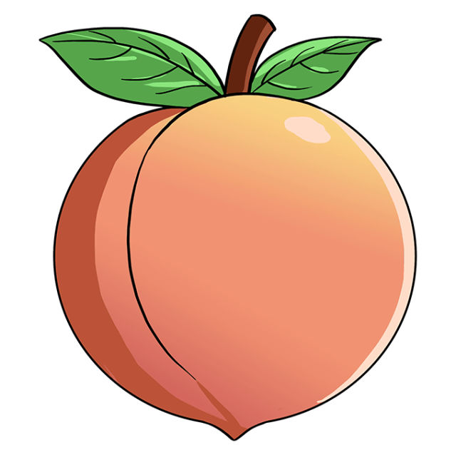 15 Simple Peach Drawing Ideas - How to Draw a Peach - Blitsy