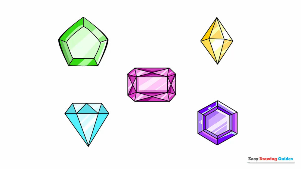 15 Easy Crystal Drawing Ideas - How to Draw Crystals